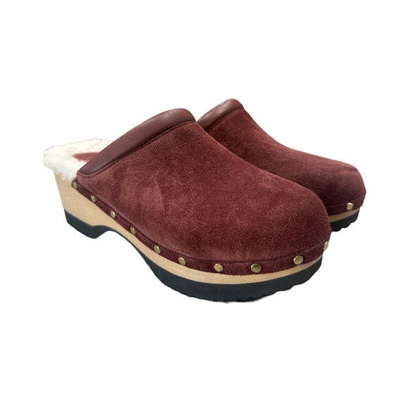 M. Gemi | Shoes | M Gemi Greta Clog Shearling Red Burgundy | Poshmark